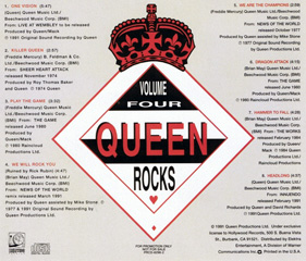 Queen Rocks promo CDs